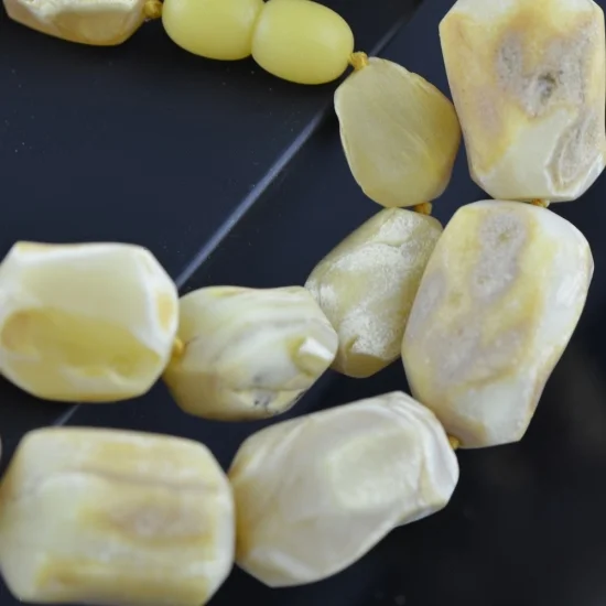 Amber necklace unpolished raw beads