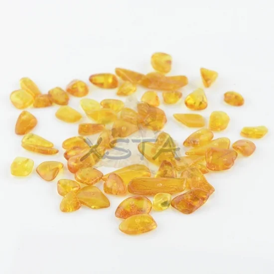 Yellow chips amber beads